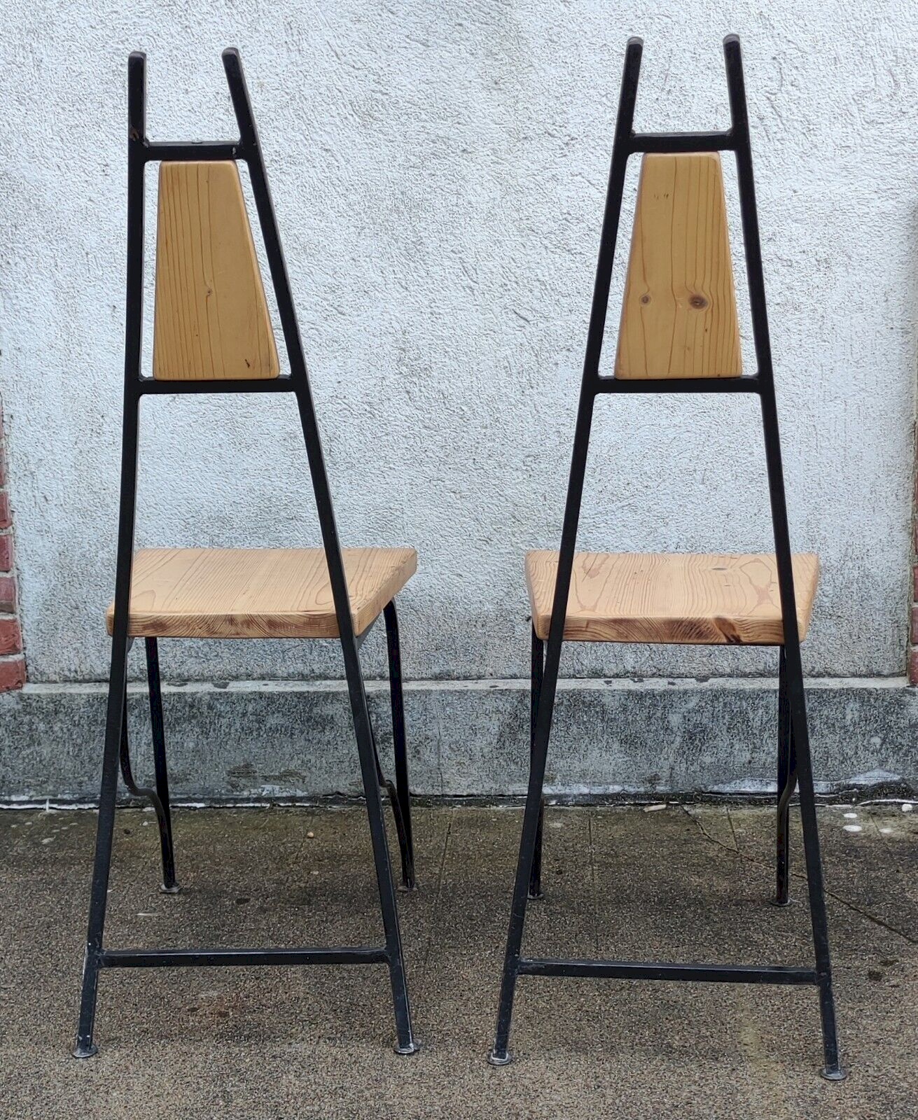 Série de Chaises Vintage style Industriel/métal et bois/indus/déco loft ...