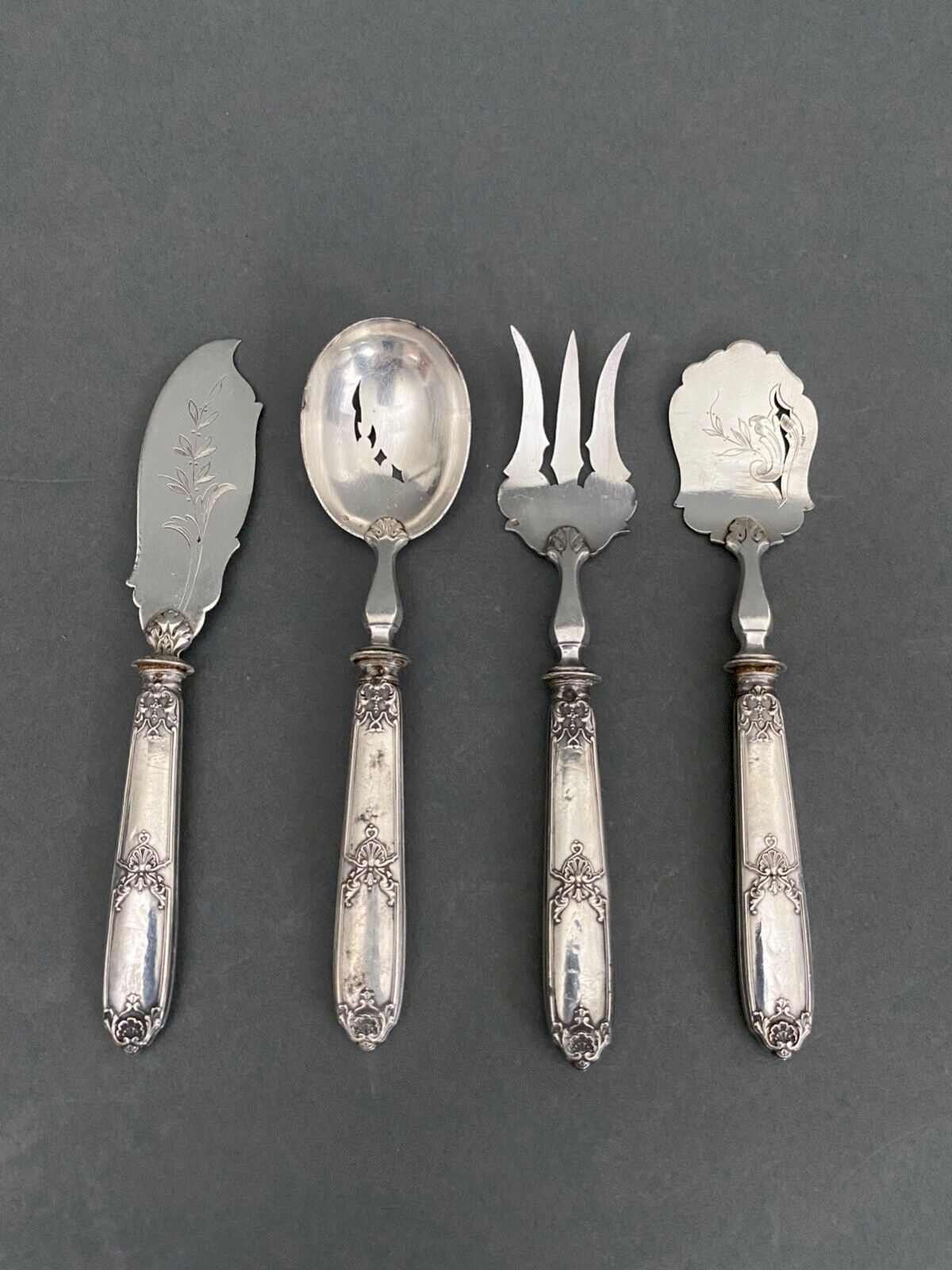 Service à dessert en argent fourré dans son coffret 1900 H6570 Argenté ...