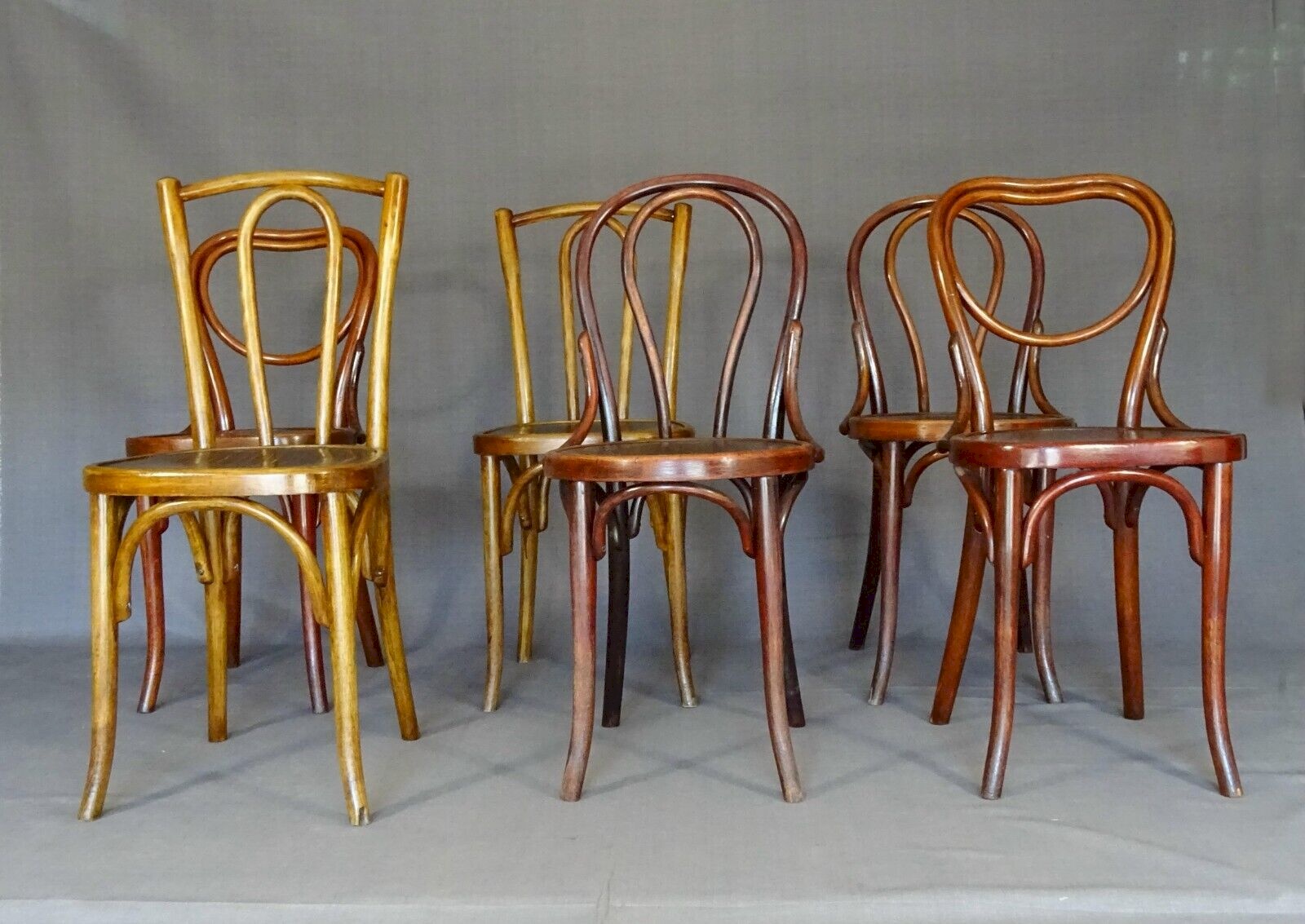 Set de 6 chaises bistrot THONET et Fischel assises bois ,vers 1910 ...