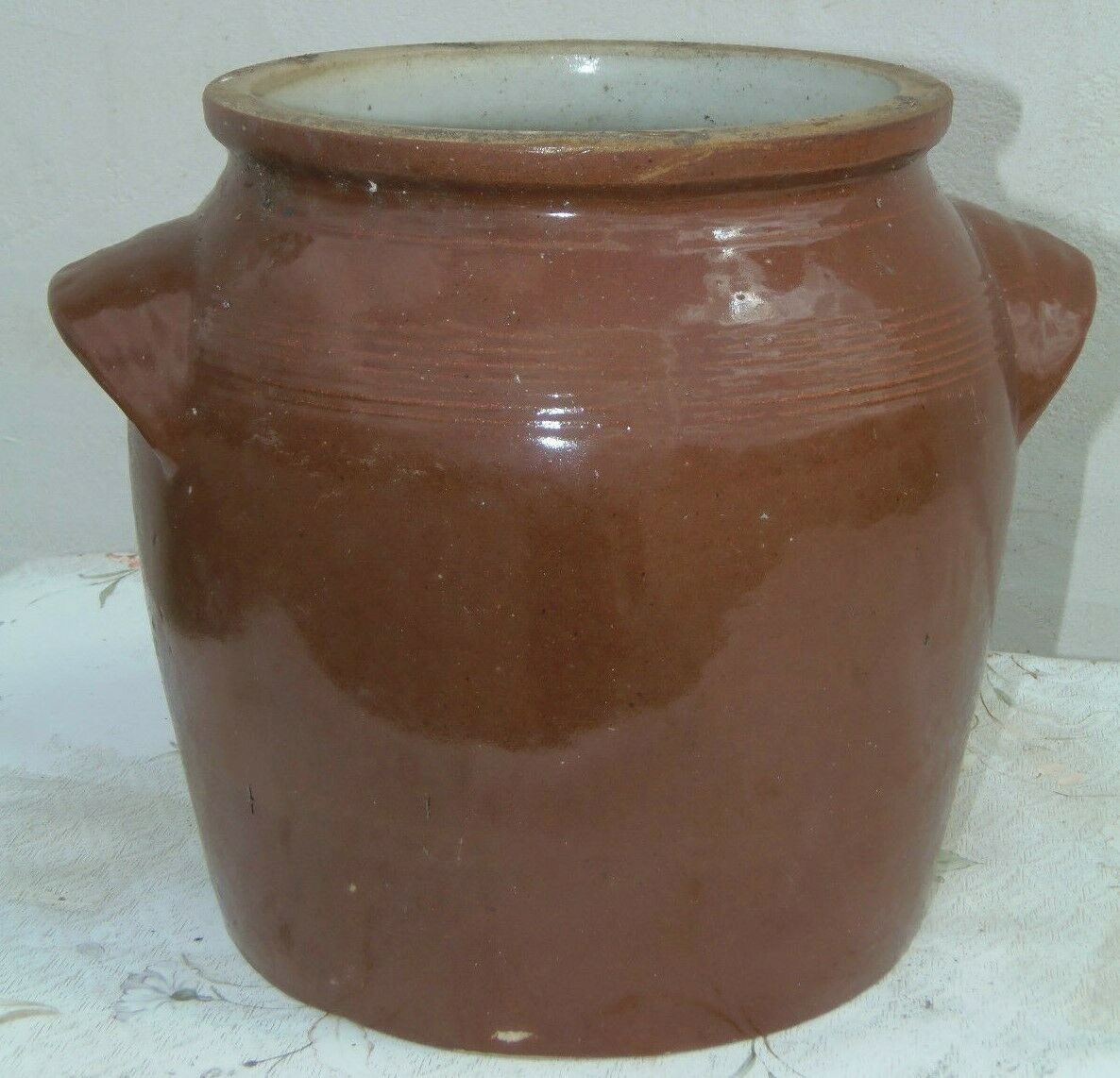 SUPERBE GRAND POT EN GRES Emaillé XIXe POT A CONFITS GRAISSE CHARNIER ...