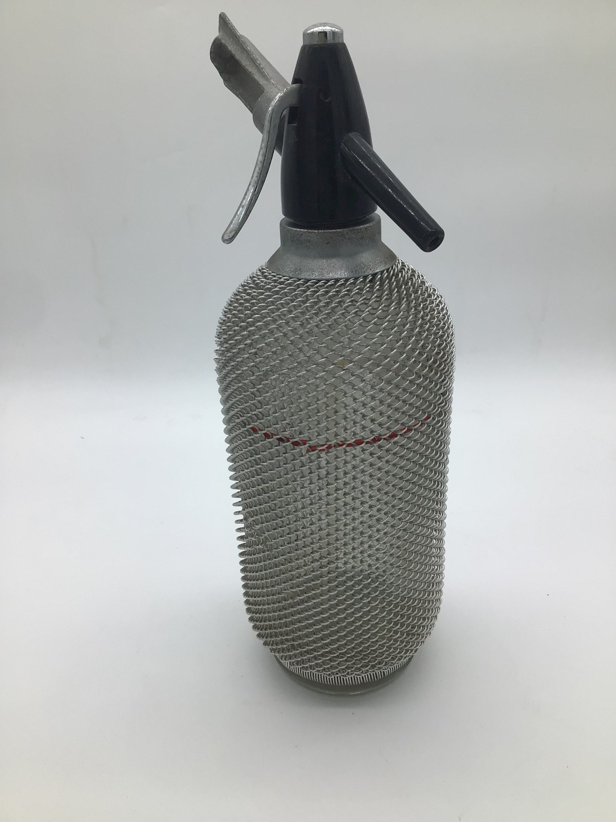 Superbe siphon ancien Argenté Métal/Verre