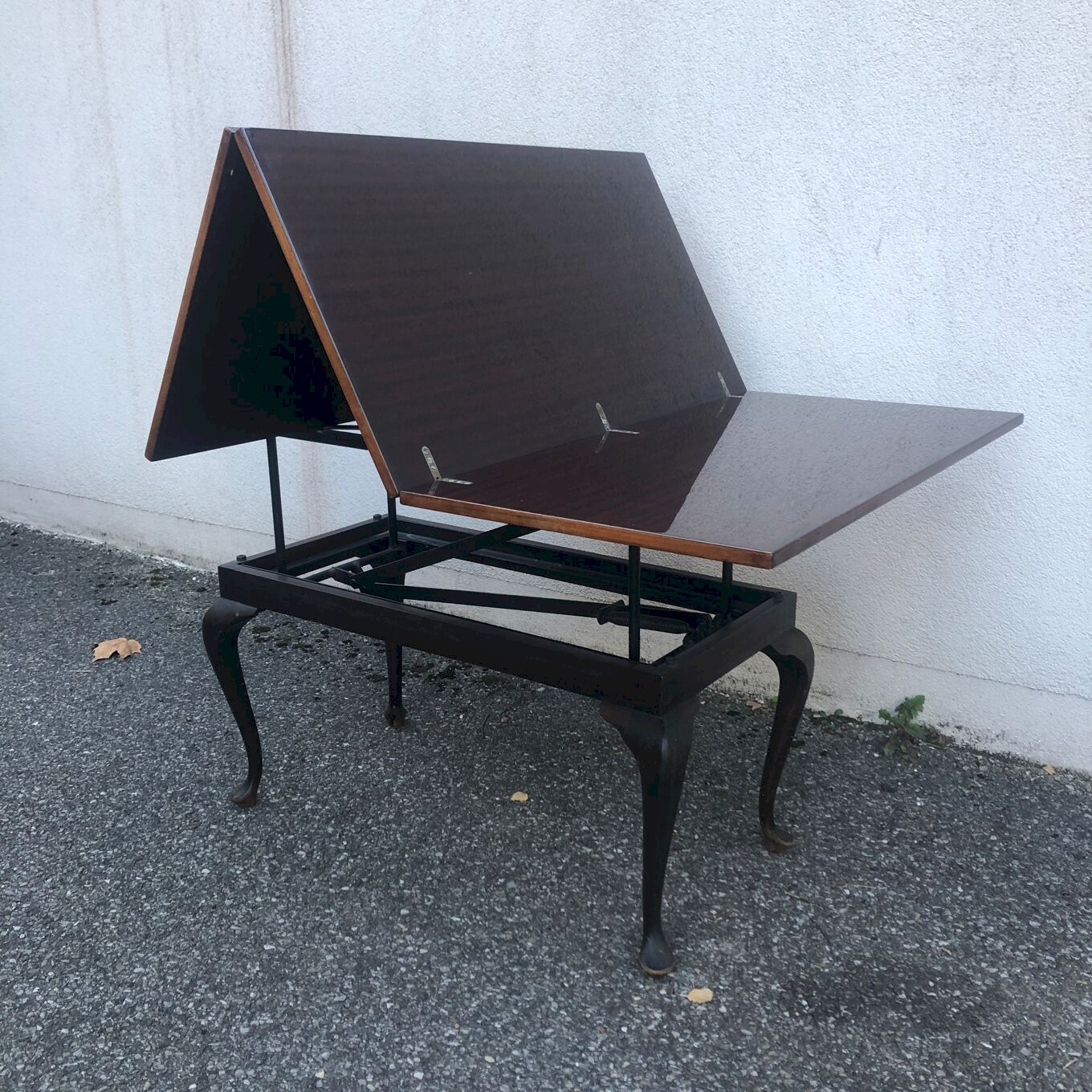 Table basse modulable en hauteur et en largeur. Vintage/Classique/Classique Naturel/Noir - Vendu