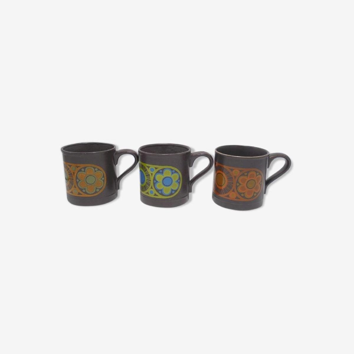 Trio de mugs vintage n céramique marron, Made in England Multicolore ...