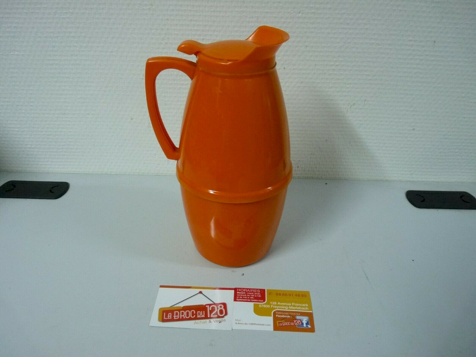 TUPPERWARE - VINTAGE - THERMOS PICHET Orange 70 s / Couvercle / Filtre ...