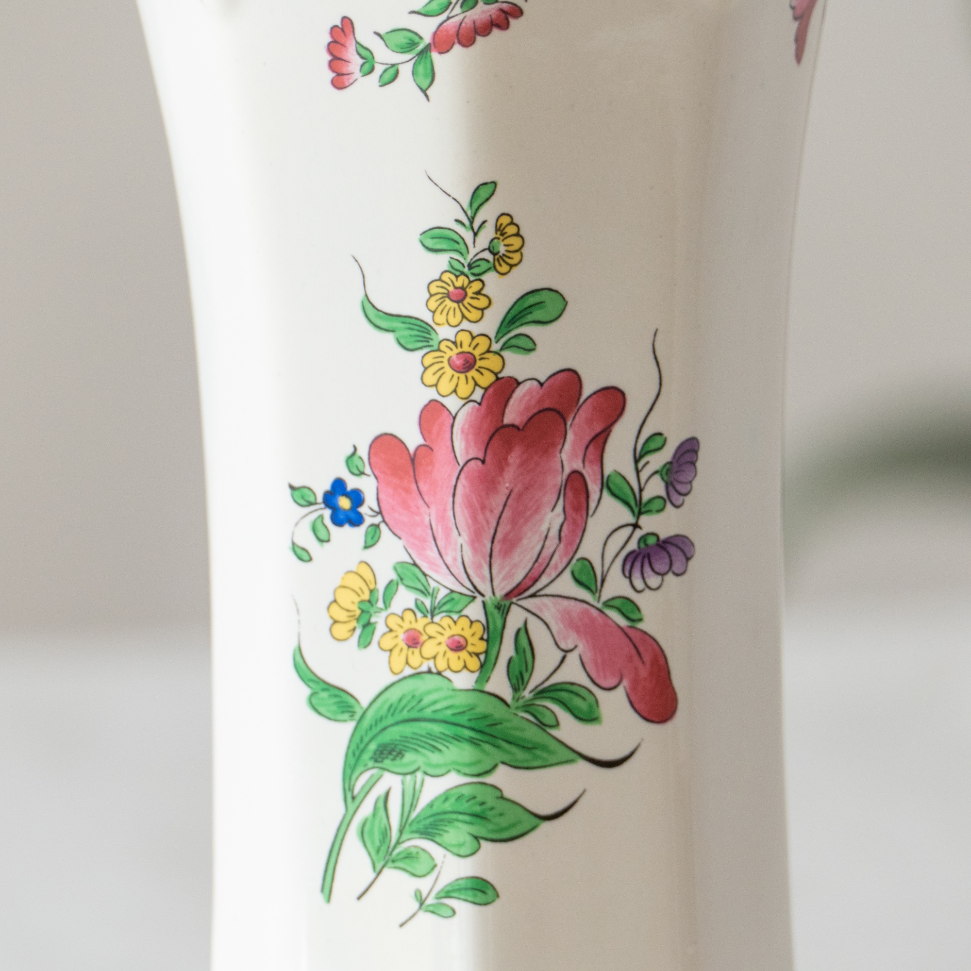 Vase à pans KG Lunéville St Clément Reverbere Blanc/Multicolore/Rose ...