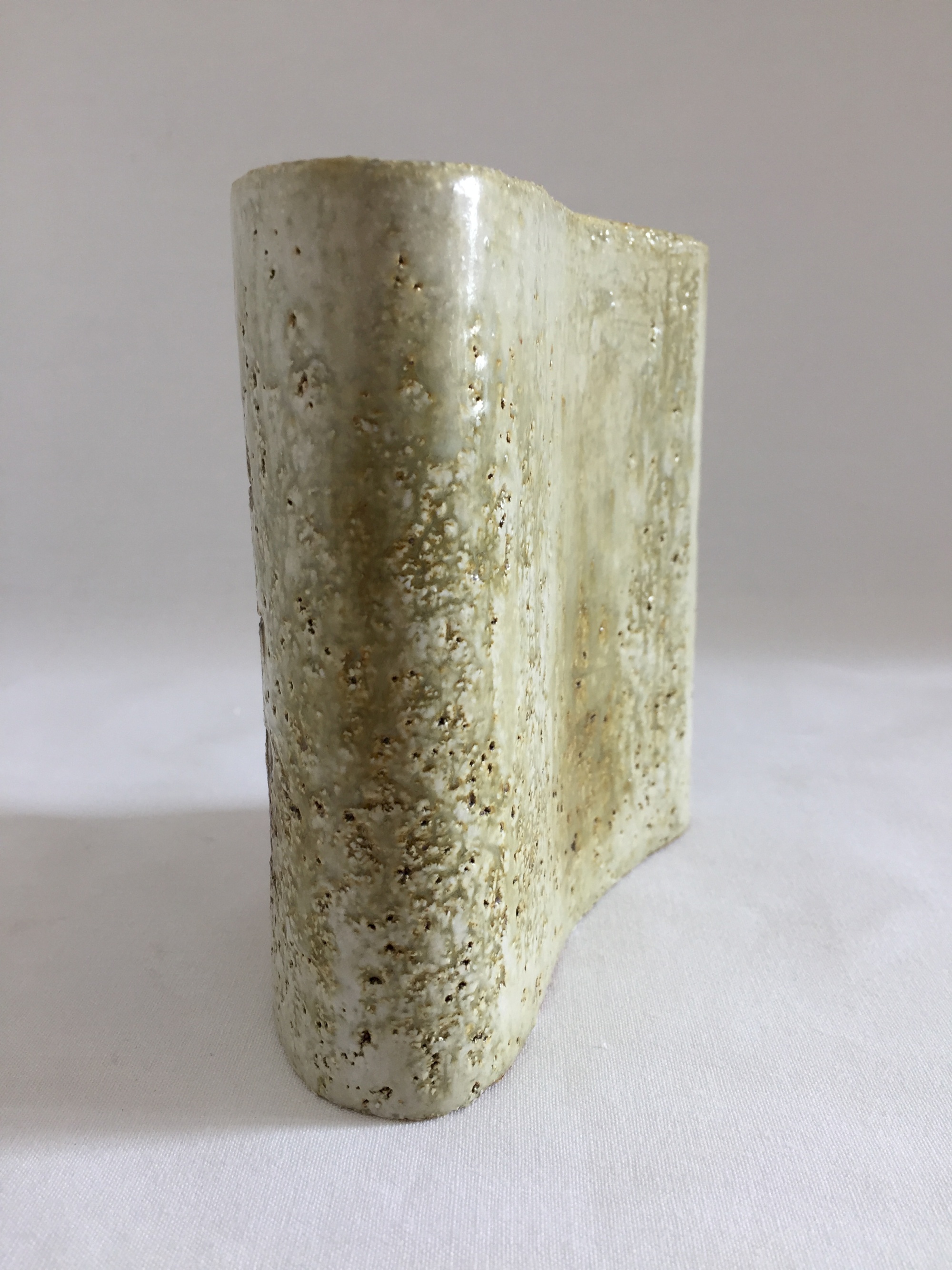 Vase Soleil Roger Capron Vallauris Beige/Marron/Vert Grès Abstrait