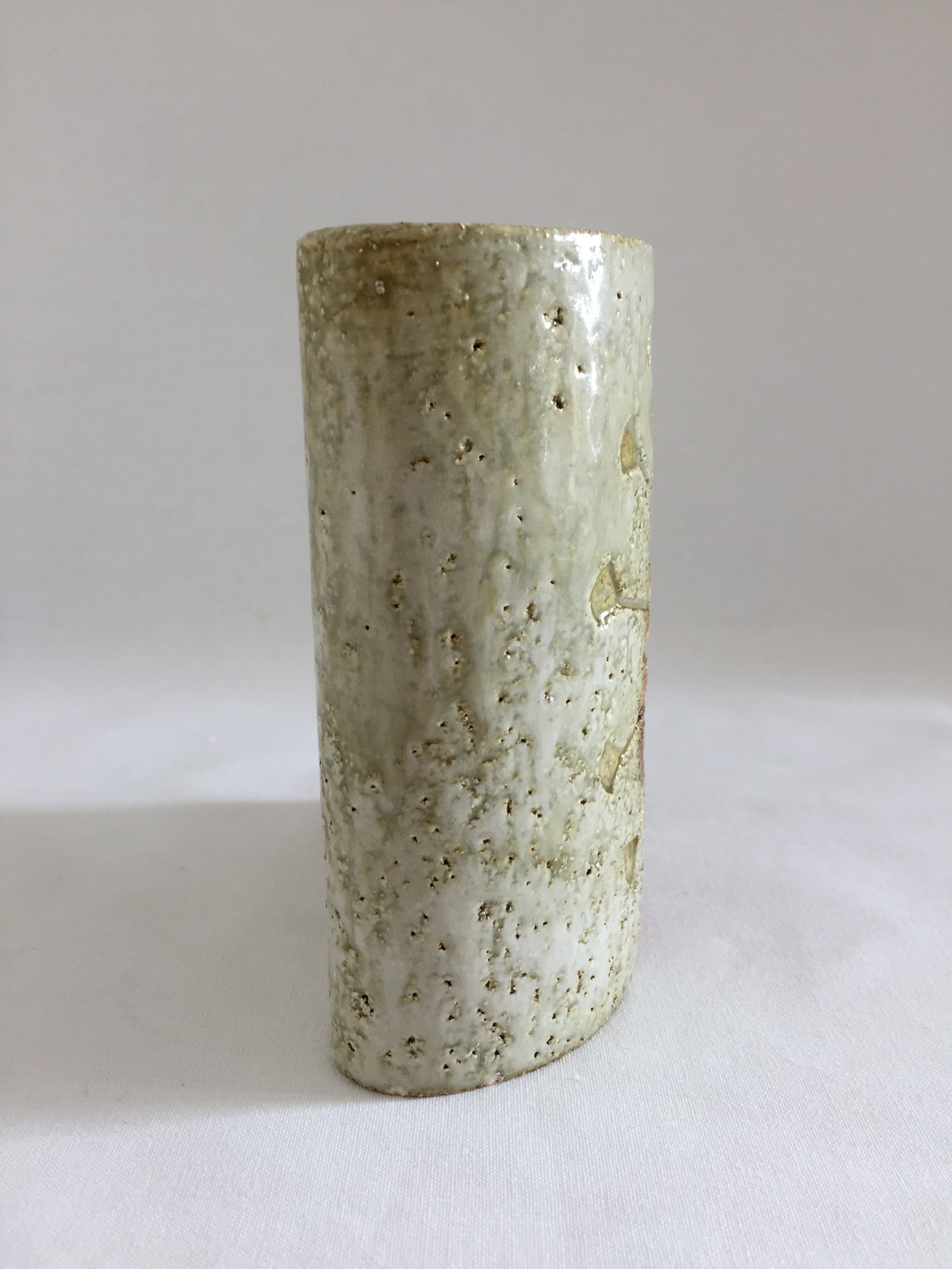 Vase Soleil Roger Capron Vallauris Beige/Marron/Vert Grès Abstrait